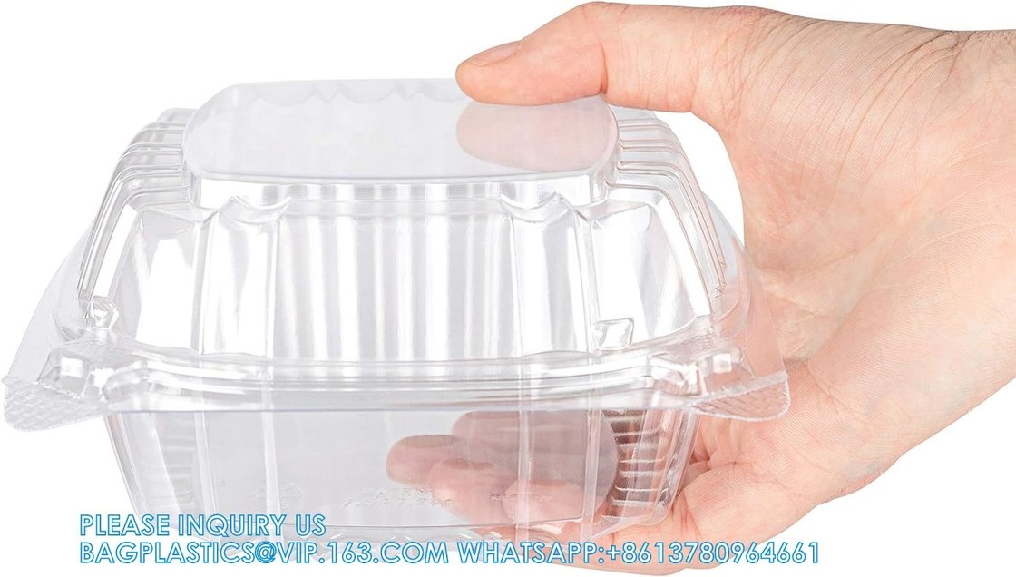 Disposable Plastic To Go Containers With Clear Lids Fancy Hinged Top ...