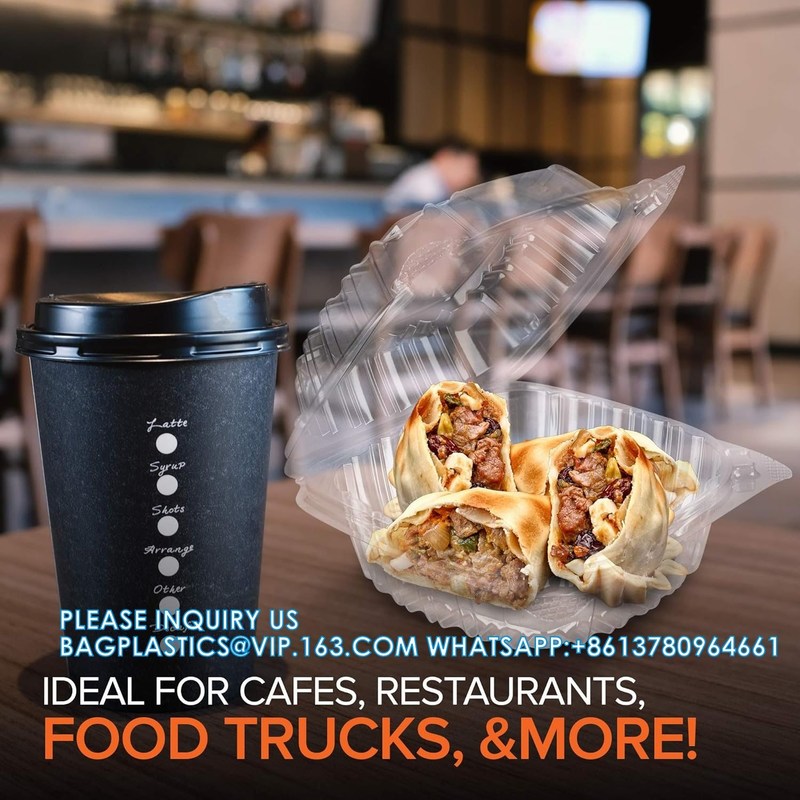 Disposable Plastic To Go Containers With Clear Lids Fancy Hinged Top ...