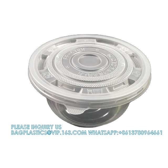920ml Round Microwavable Plastic Disposable Soup Rice Bowls Restaurant ...