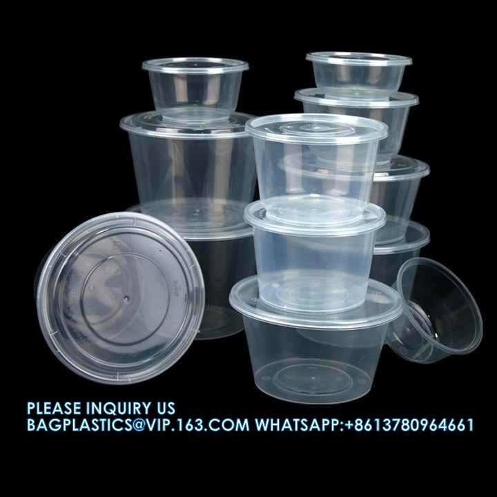 920ml Round Microwavable Plastic Disposable Soup Rice Bowls Restaurant ...
