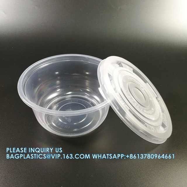 920ml Round Microwavable Plastic Disposable Soup Rice Bowls Restaurant ...