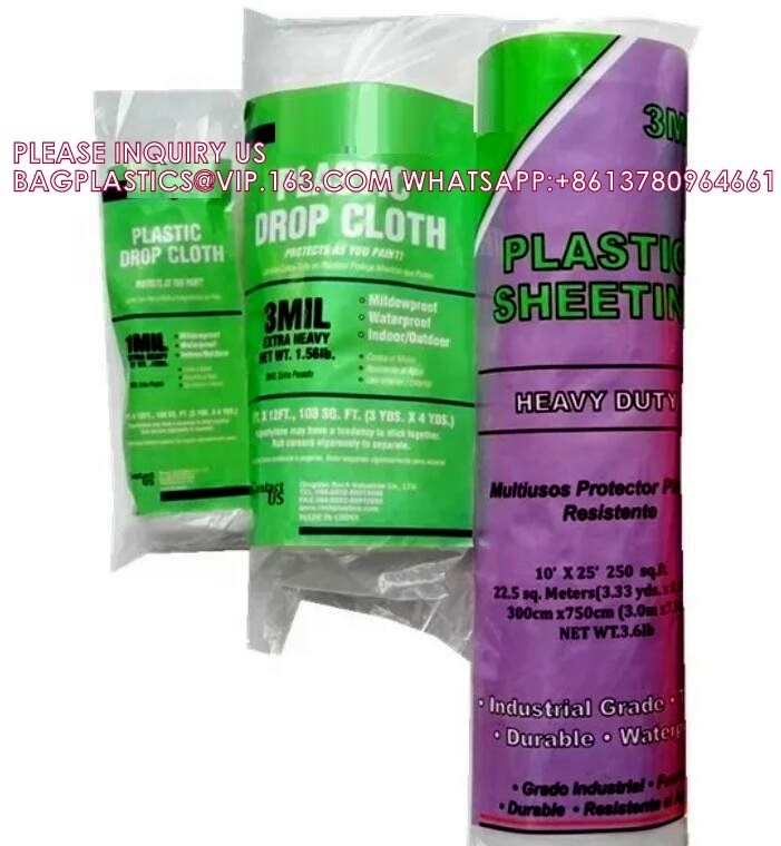 HDPE/LDPE Plastic Cover Sheets For Painting Custom Made Drop Sheet dust ...