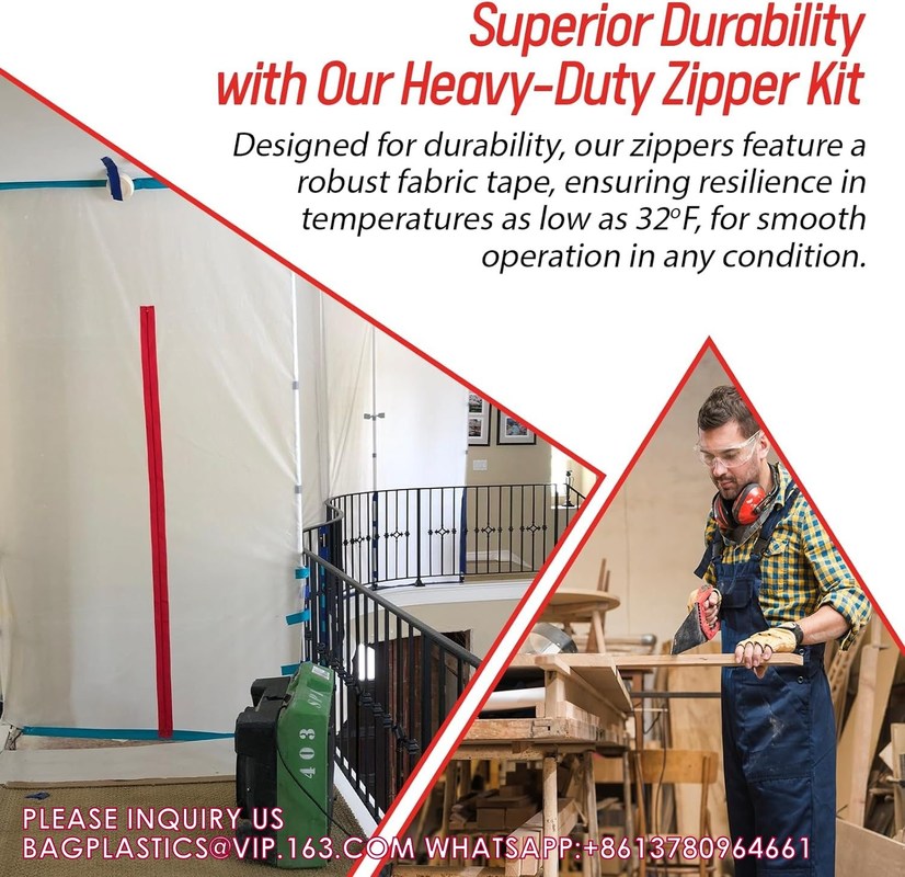 Peel And Stick Zipper - Heavy Duty - Dust Barriers, Construction ...